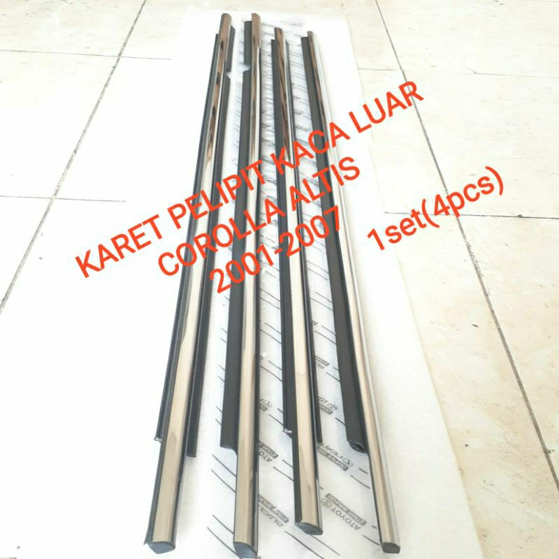 Jual Karet Pelipit Kaca Luar Toyota Corolla Altis Chrome 2001-2007 1set ...