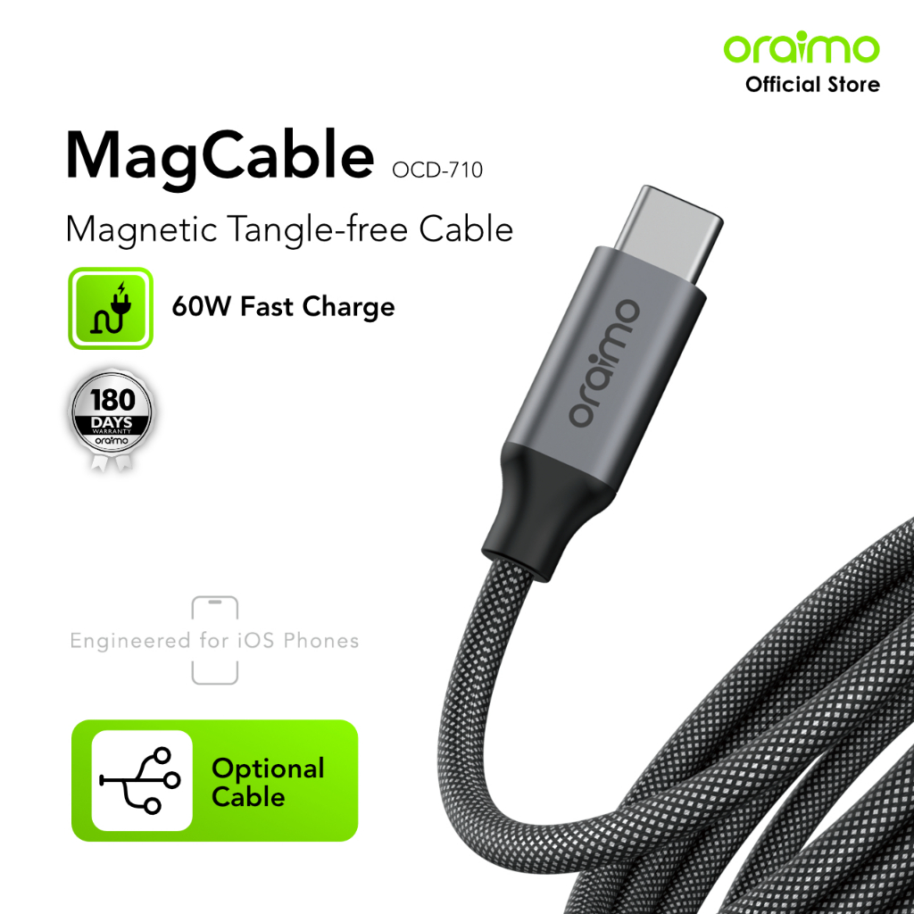 Jual oraimo Magcable OCD-710 Kabel Data Tipe C Lightning 60W 3A ...
