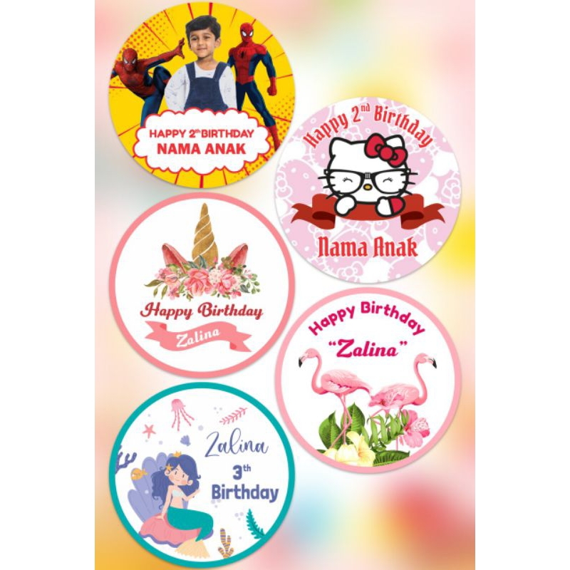 Jual stiker ultah stiker ulang tahun happy birthday label cutom ...