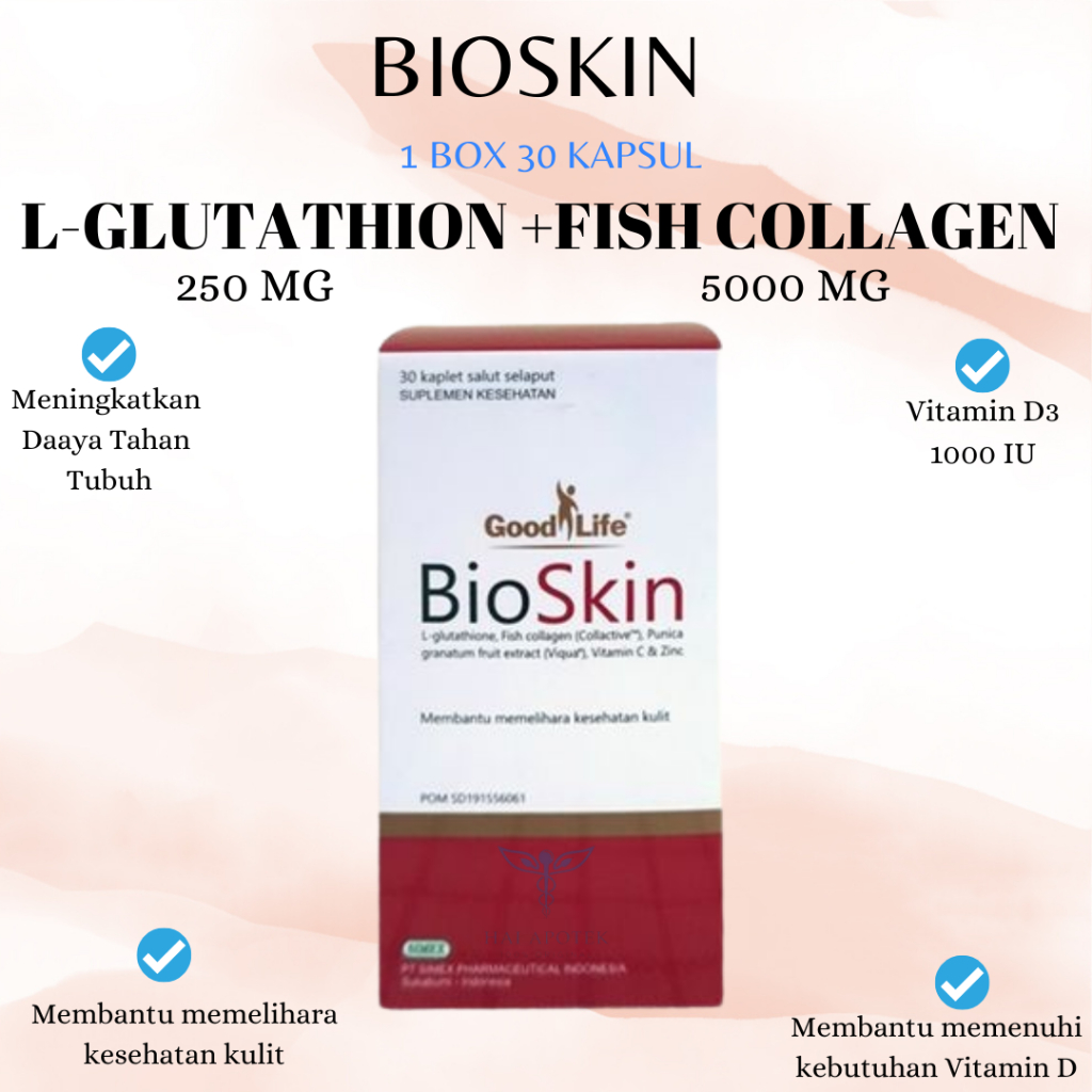 Jual BIOSKIN GOOD LIFE I L-GLUTATHION 250MG + FISH COLLAGEN 500MG 1Box ...