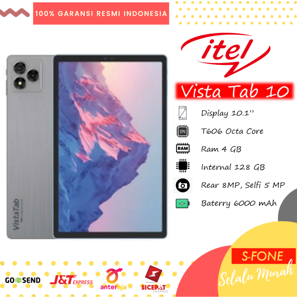 Jual Itel VistaTab 10 Tablet 4GB+128GB - 10.1" HD+ IPS Display Screen Batterai 6000mAh | Shopee ...
