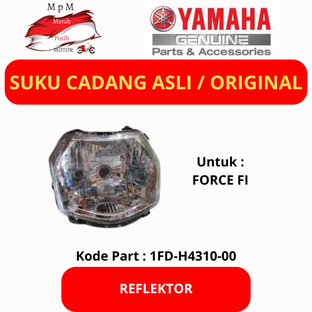 Jual HEADLAMP REFLEKTOR LAMPU DEPAN 1FD FORCE F1 100% ORIGINAL YAMAHA ...