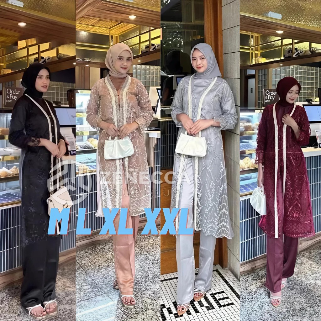 Jual [ZENECCA.ID] - SETELAN KONDANGAN ABAYA SET 3IN1 OUTHER BRUKAT ...