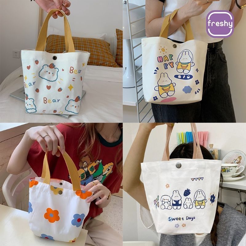 Jual Tas Mini Duck Tote Bag Mini Lucu Happy Bear - Novita | Shopee ...