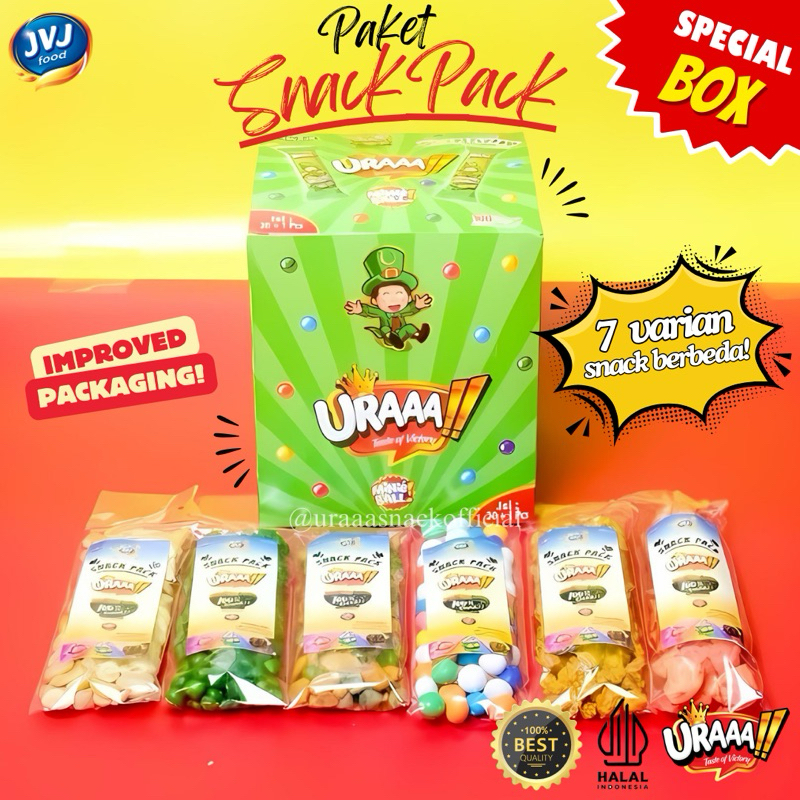 Jual PAKET USAHA [ISI 20+1] SNACKPACK BOX URAAA!! MIX ANEKA KACANG ...