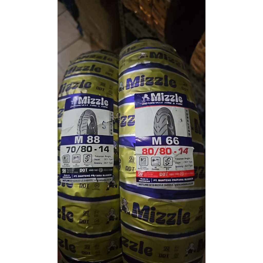Jual Paket Ban mizzle tubeless 70/80-14 m88 m 88 dan 80/80-14 m66 m 66 ...