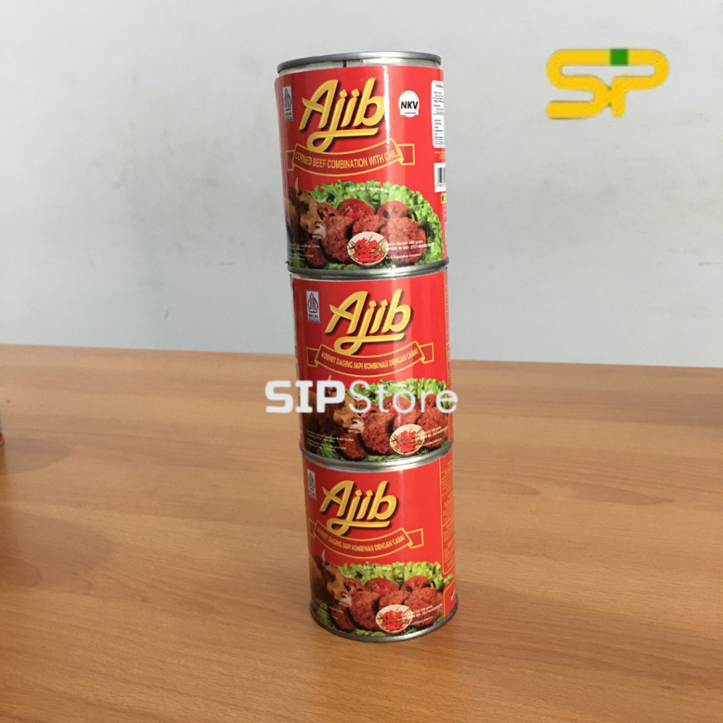 Jual AJIB CORNED BEEF CHILLI / AJIB KORNET DENGAN CABAI 340 gr | Shopee ...