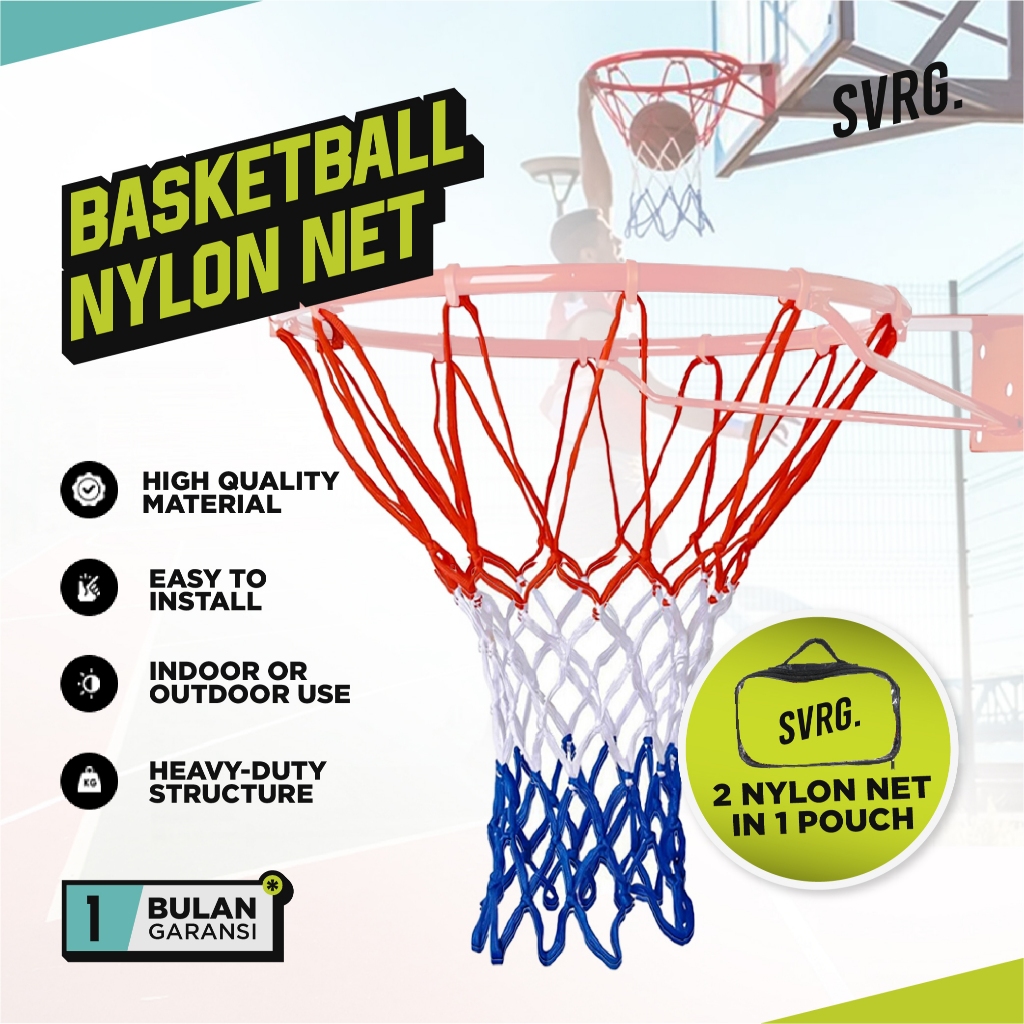 Jual SVRG. Basketball Net Jaring Ring Basket Neylon Isi 2 Free Pouch ...