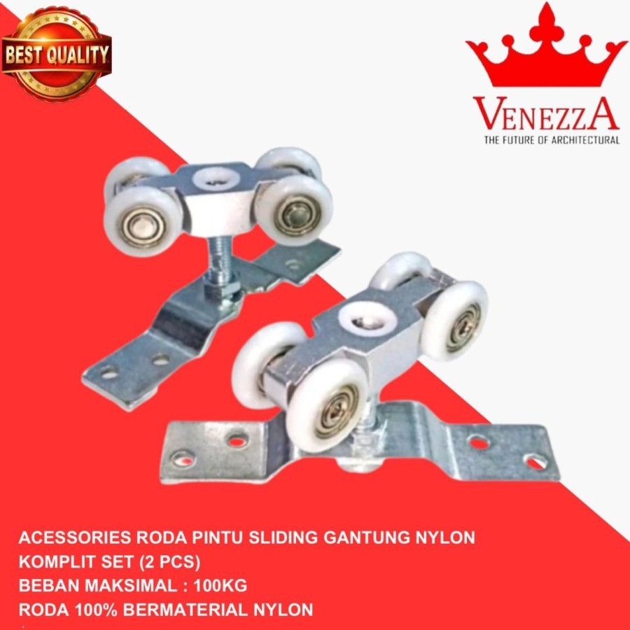 Jual Roda Gantung Pintu Geser Nylon Sliding Hanging Wheel Komplit Set(2pcs)maks.100Kg | Shopee ...