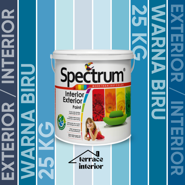 Jual Cat Tembok Spectrum Interior & Exterior Warna Biru 25 Kg | Shopee ...