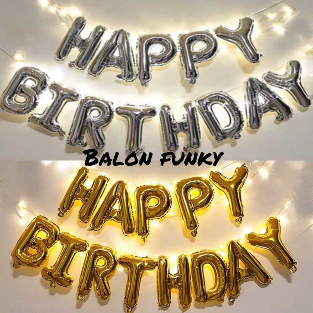 Jual Balon Foil Huruf Happy Birthday 1 Set 16inch (40cm) | Shopee Indonesia
