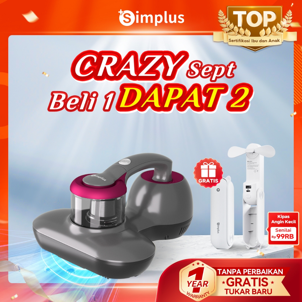 Jual Simplus Dust Mite Vacuum Cleaner 14000Pa with HEPA Pembasmi Tungau | Shopee Indonesia
