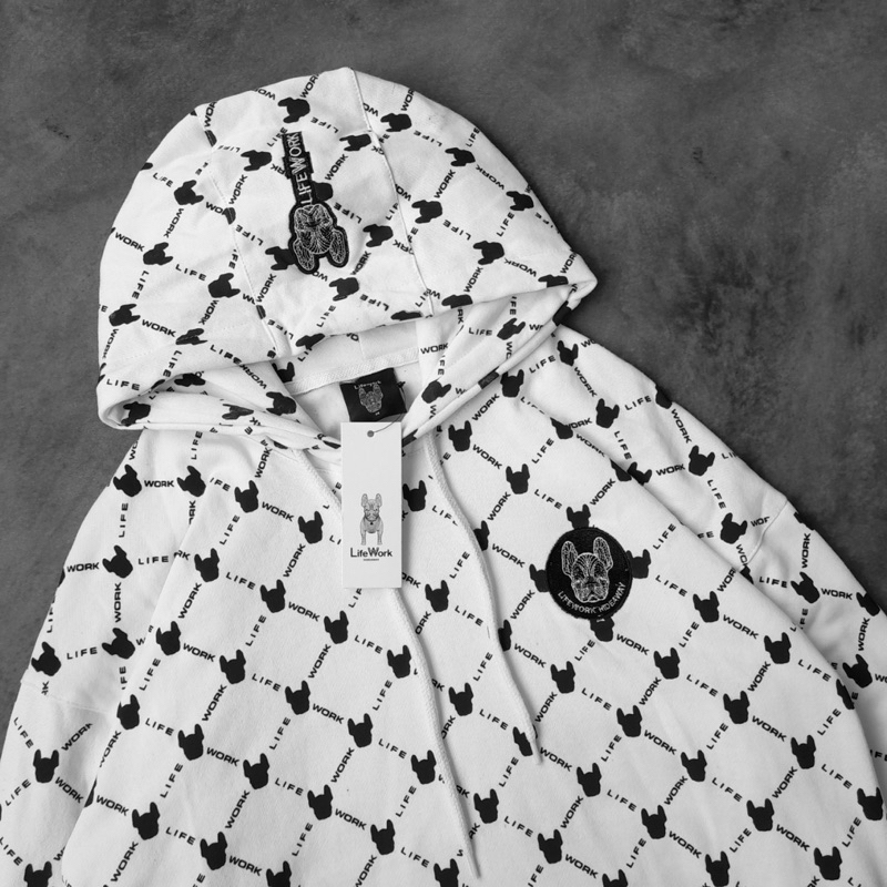 Jual Korea Style Lifework Sweater Hoodie Premium Fit Unisex Black n ...