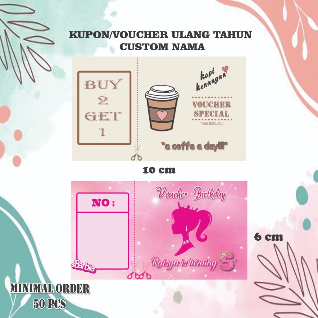 Jual KUPON - VOUCHER ULANG TAHUN CUSTOM // KUPON - VOUCHER ACARA CUSTOM ...