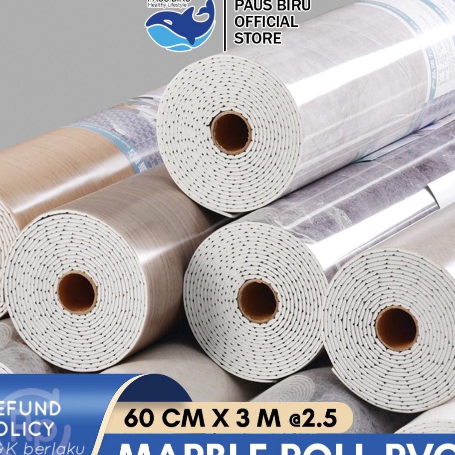 Jual PRODUK AWAL TAHUN Paus Biru Wallpaper Dinding Motif Vinyl Marble ...