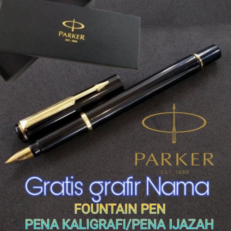 Jual Fountain Pen Kaligrafi Parker Gratis Grafir Nama Dan Box Exlusive ...