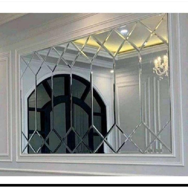 Jual kaca bevel dinding tempel tebal kaca 5 Mili | Shopee Indonesia