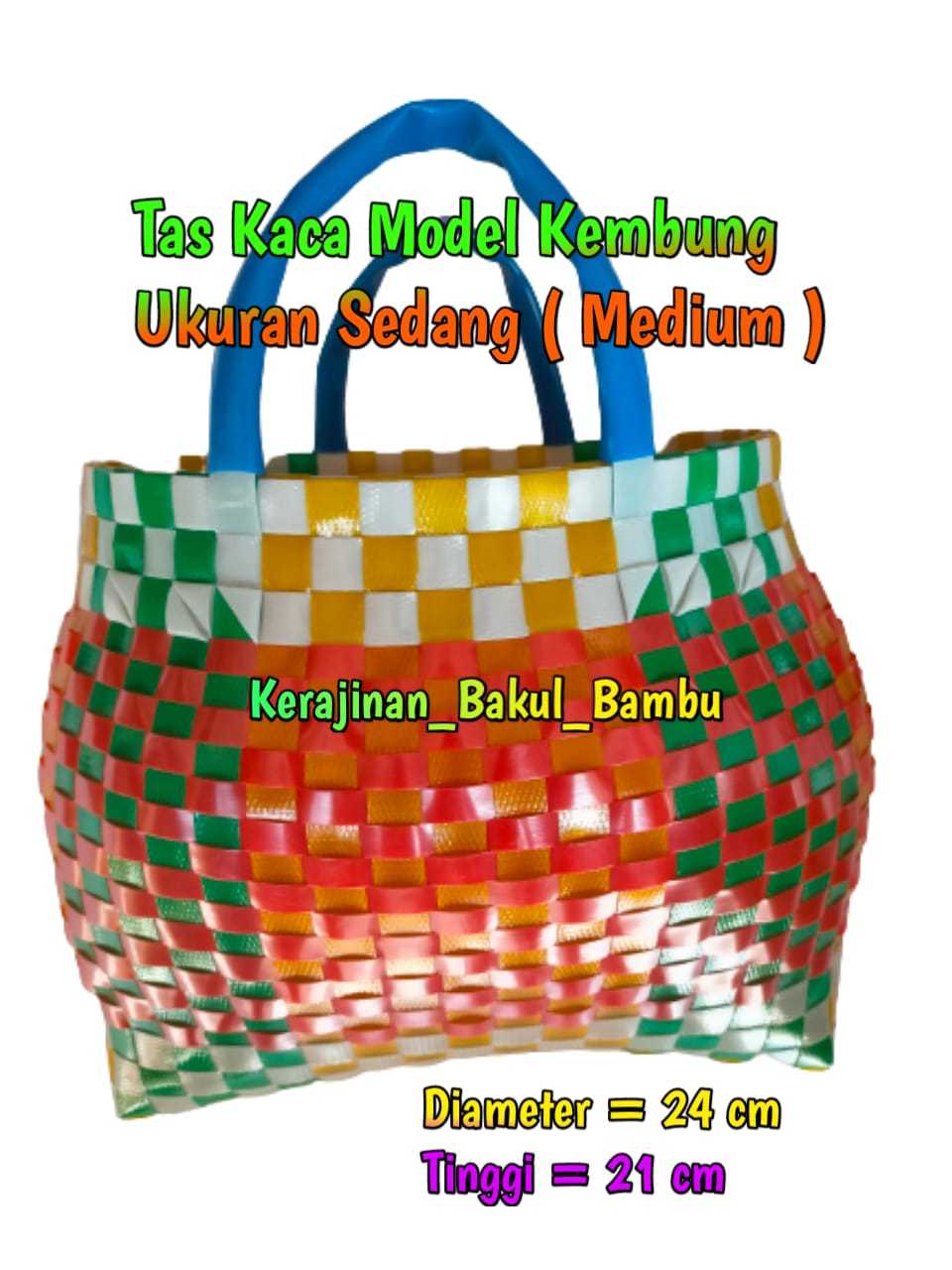 Jual Tas Anyaman Plastik Sintetis Model KEMBUNG Ukuran SEDANG MEDIUM ...