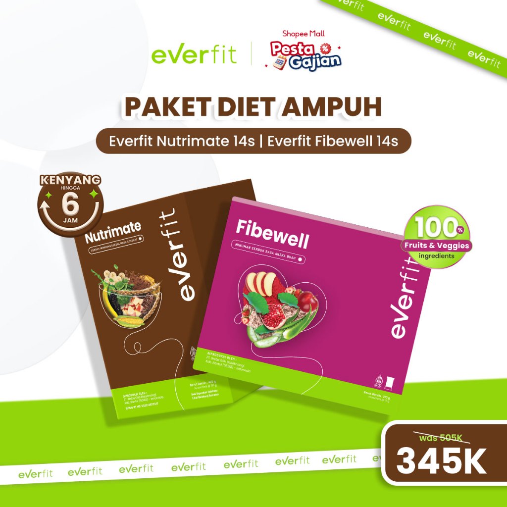 Jual Everfit Paket Diet Ampuh - Nutrimate Meal Replacement dengan Oat ...