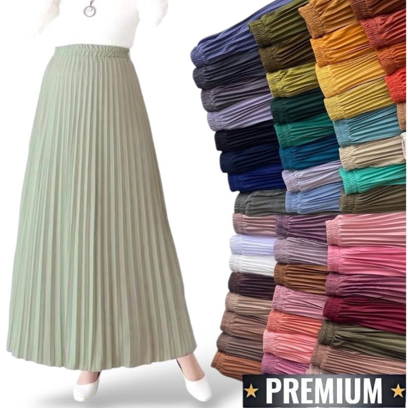 Jual ROK PLISKET JUMBO XXL MAYUNG PREMIUM/ROK REMPEL/ROK MAYUNG PLISKET/ROK SKRIT/ROK WANITA ...