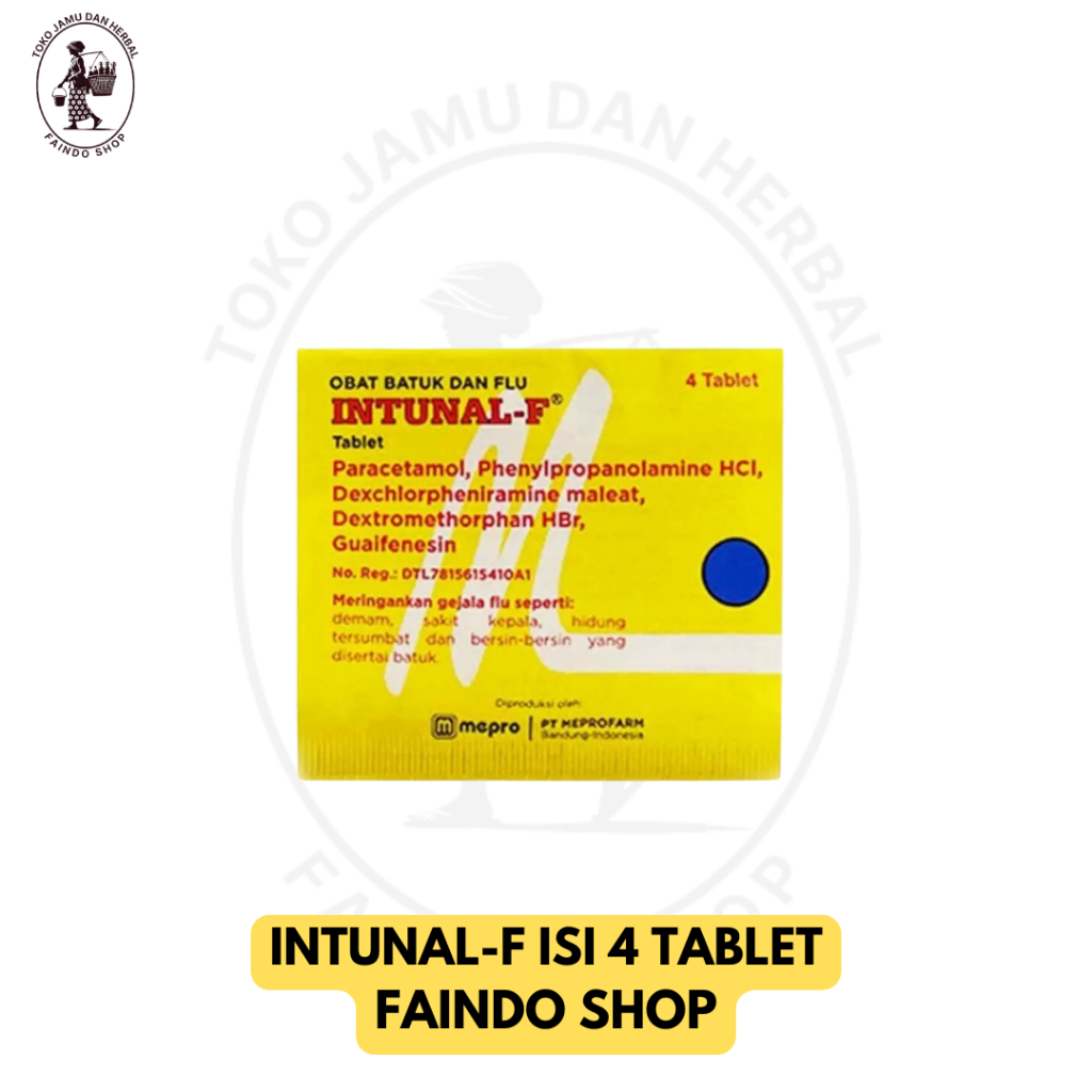 Jual Intunal F Forte Strip Isi 4 Tablet Meredakan Demam Batuk Pilek ...