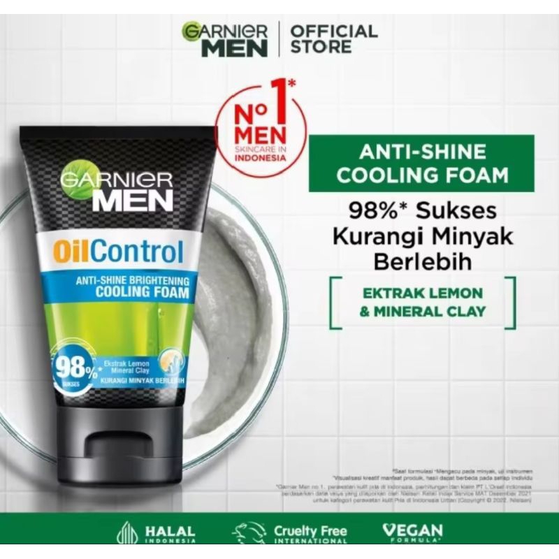 Jual GARNIER MEN OIL CONTROL COOLING FOAM 100ml - facial wash garnier ...