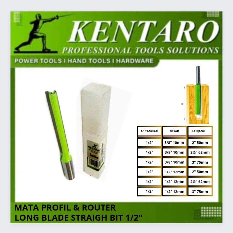 Jual Kentaro Mata router trimmer straight EXTRA LONG as 12mm blade 75mm ...