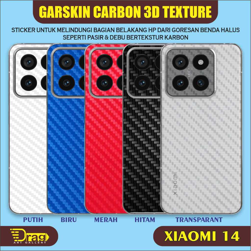 Jual Sticker Carbon Skin Transparant XIAOMI 14 14T 14T Pro Anti Jamur ...