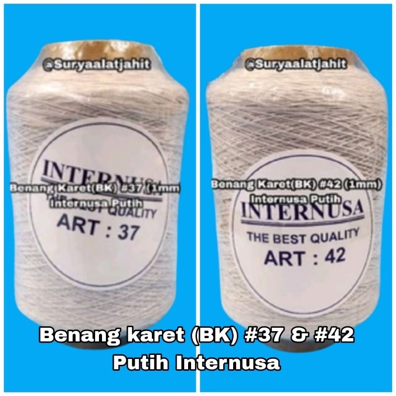 Jual Benang karet (BK.37 & 42) putih Internusa =rp.28.500/1rol | Shopee ...