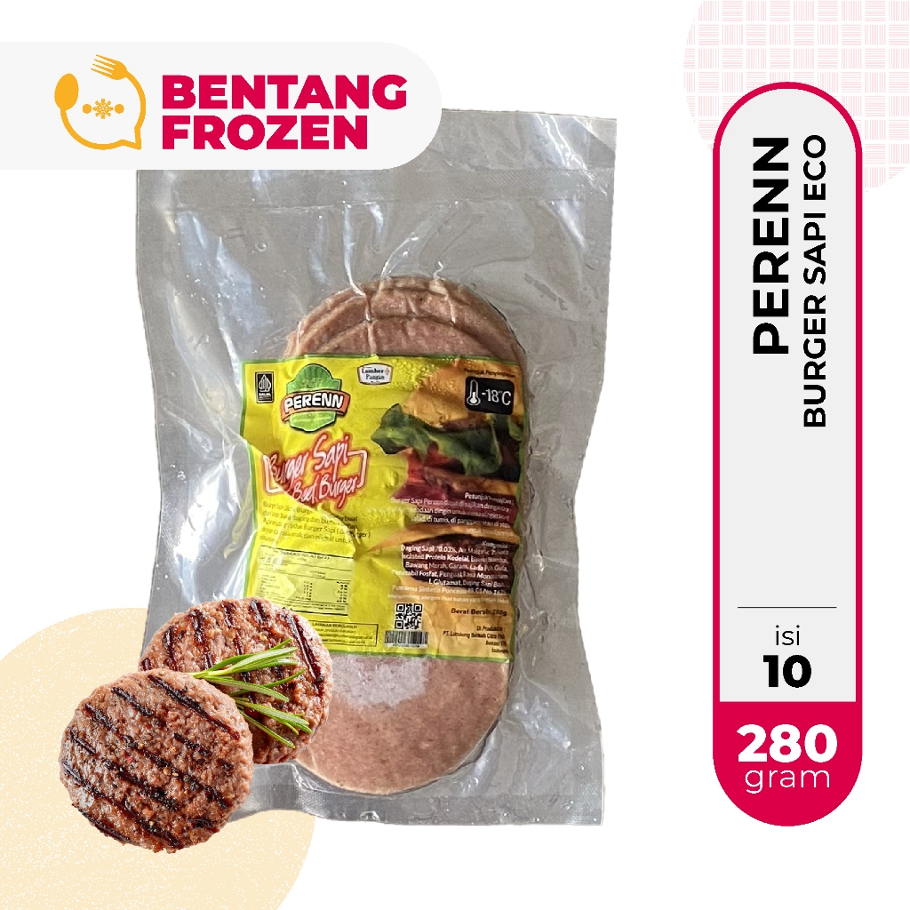 Jual Perenn Burger Sapi 280gr Isi 10pcs / Beef Burger | Shopee Indonesia