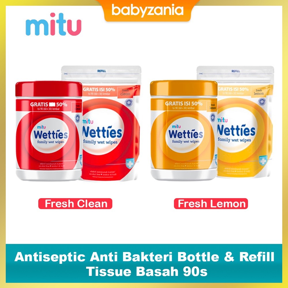 Jual Mitu Wetties Tisu Tissue Basah Antiseptic Anti Bakteri 90 s ...