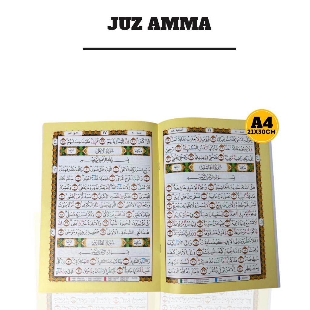 Jual Juz Amma Jumbo A4 Tajwid Warna Di Dilengkapi Hadits-Hadits Pilihan ...