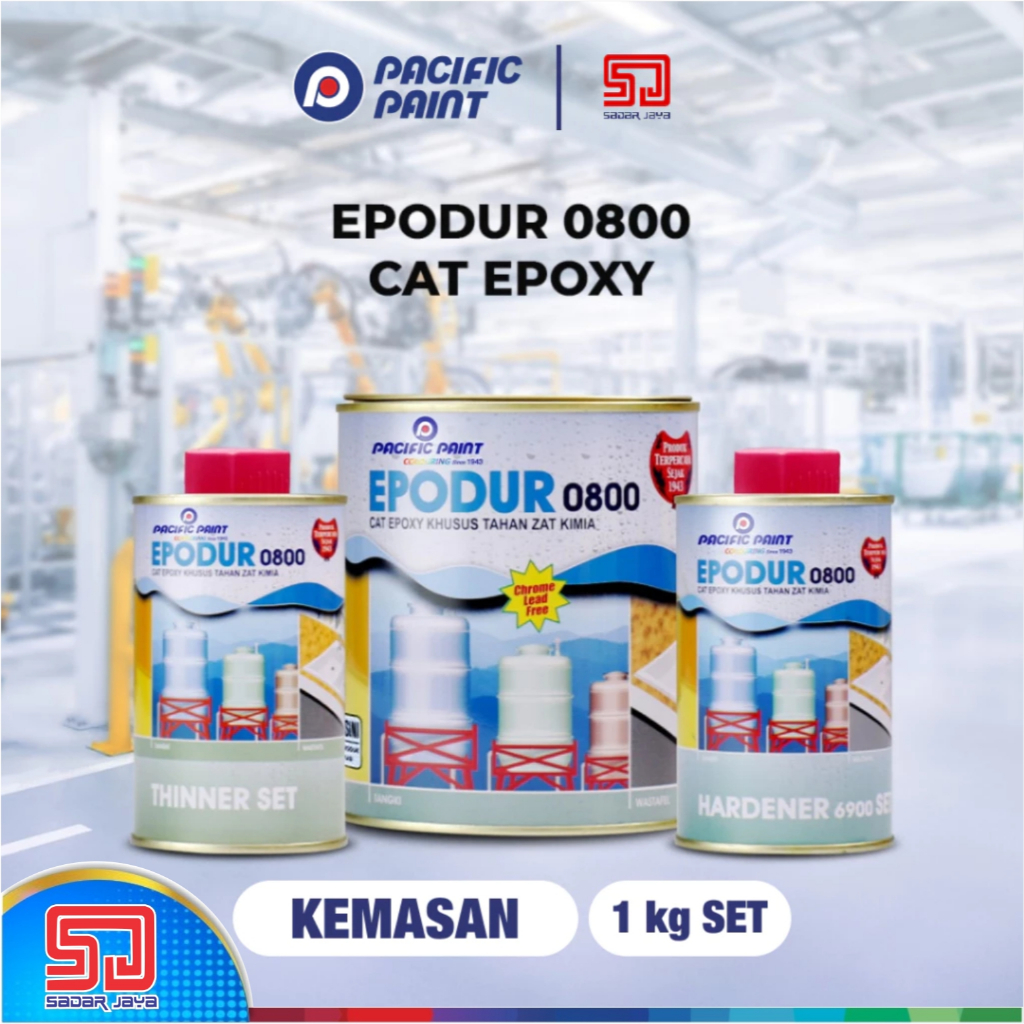 Jual EPODUR 0800 Pacific Paint Cat Epoxy 1 SET Lapisan Lantai Beton ...