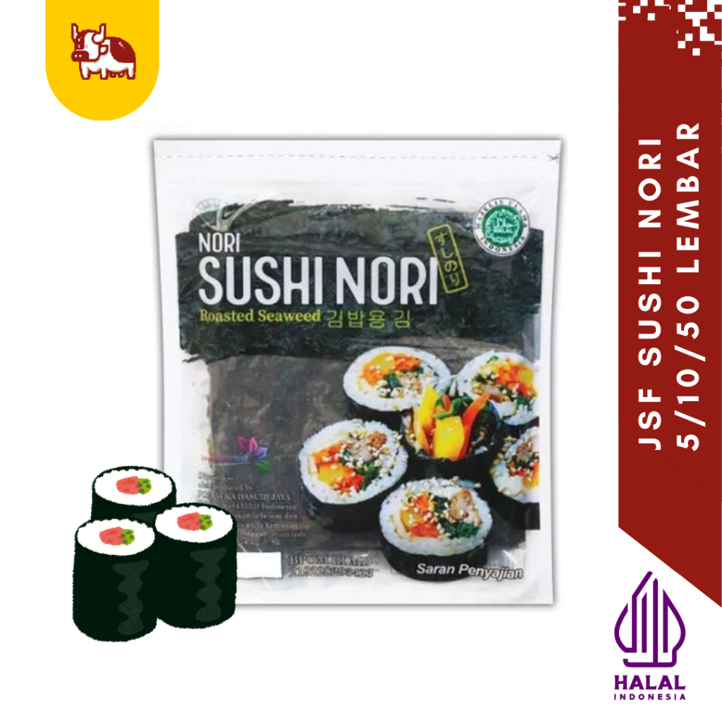 Jual JSF Sushi Nori Seaweed Rumput Laut Gulung 5 10 50 lembar | Shopee ...