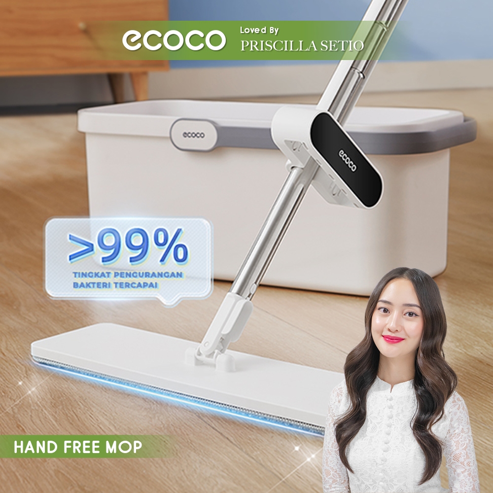 Jual [ECOCO X Priscillasetio] Ecoco Hand Free Mop - Pel Lantai Premium Pel kering Pel Basah ...