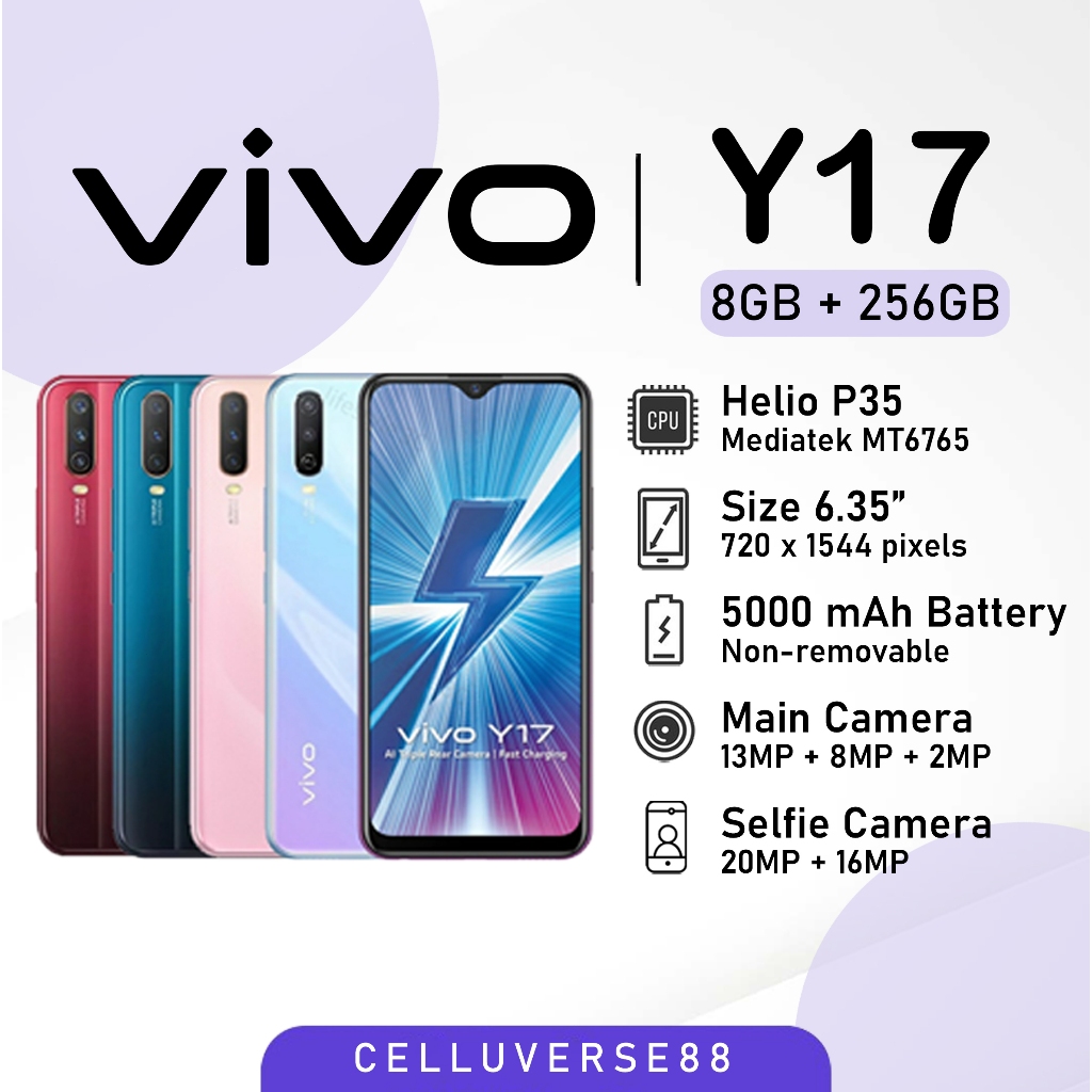 Jual HP VIVO Y17 RAM 8 256GB 4G Smartphone Android GARANSI | Shopee ...