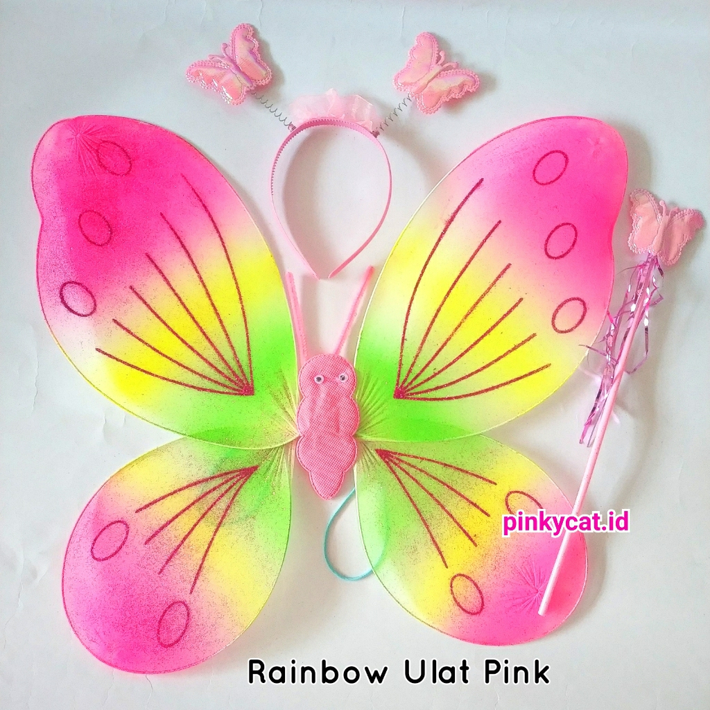 Jual Sayap Peri Kupu Kupu Anak Set Bando Tongkat Buterfly Angel Fairy ...