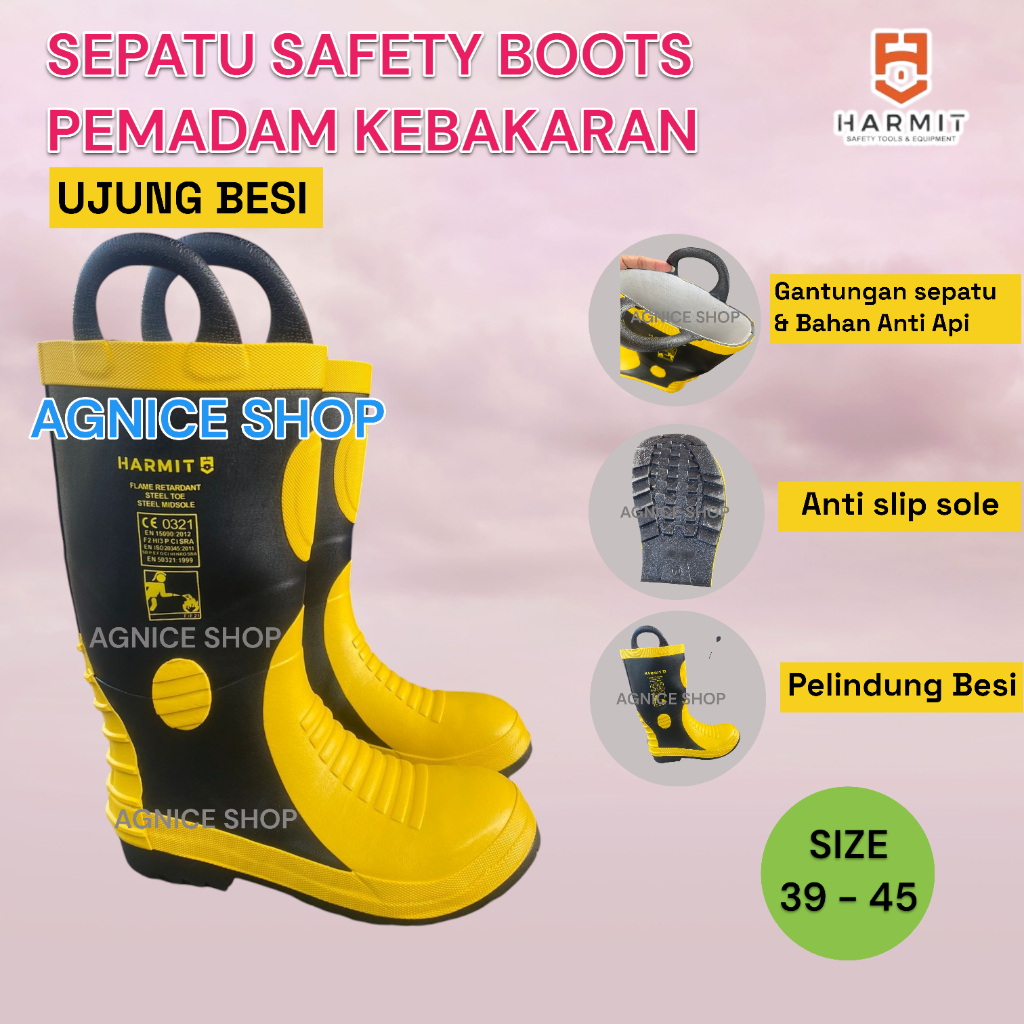 Jual Sepatu BOOT Pemadam Kebakaran Flame Retardant FIRE Shoes | Shopee ...