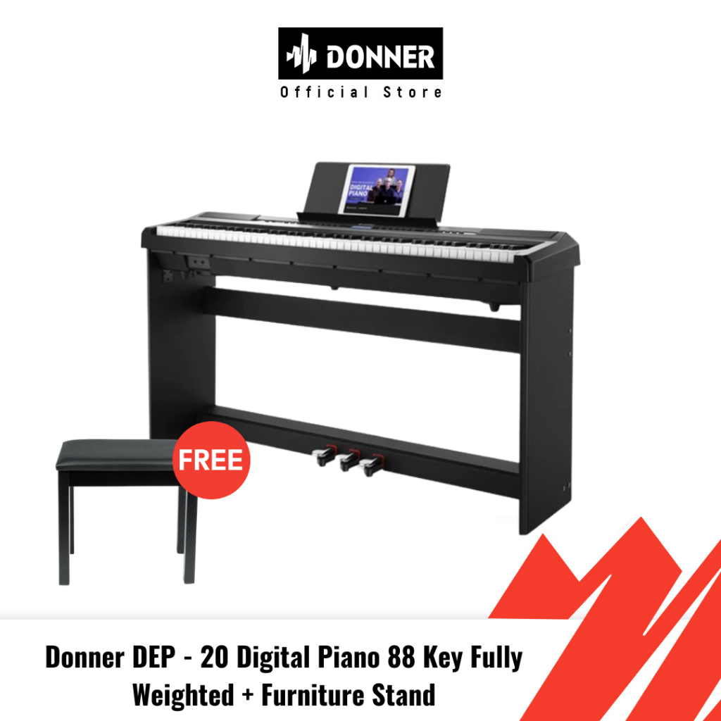 Jual Donner DEP - 20 Digital Piano 88 Key Fully Weighted + Furniture ...
