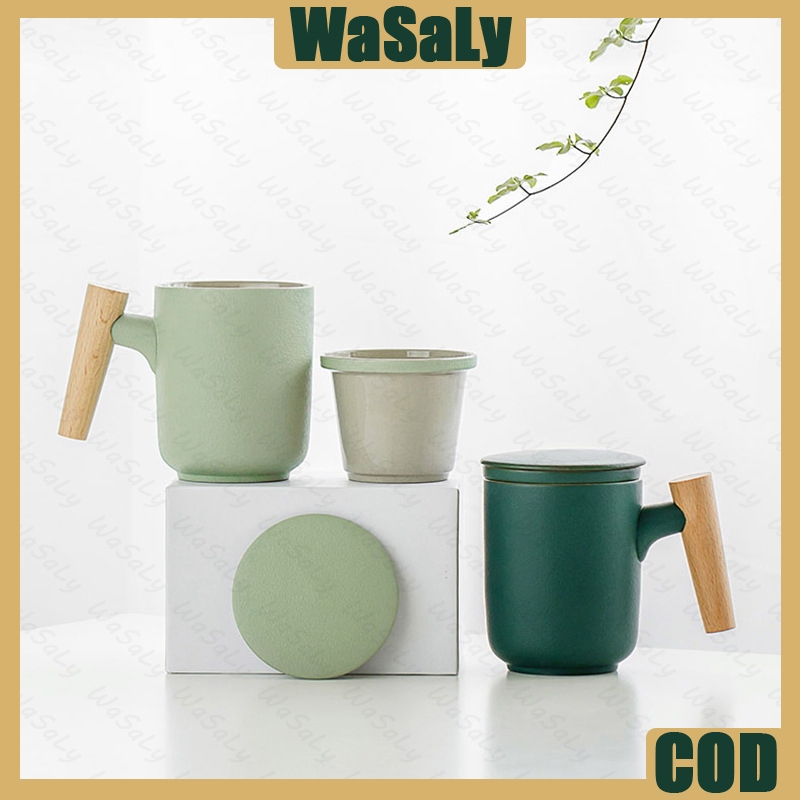Jual Teko Keramik Cangkir Teh Tea Cup Mug Dengan Saringan 380 Ml Nordic ...