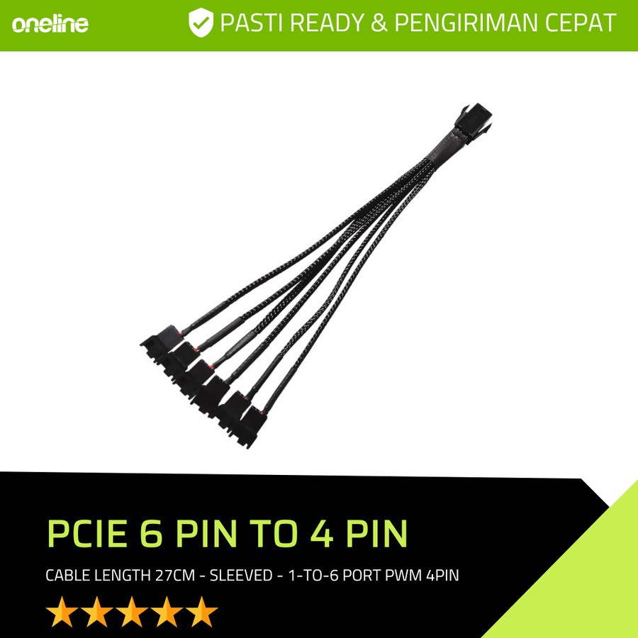 Jual Kabel PCIE 6 Pin to 4 Pin PWM Fan Splitter / Adapter PCIE to 4 pin ...