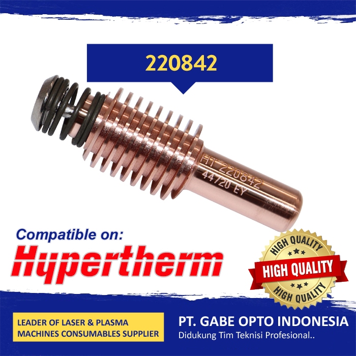 Jual Hypertherm 220842 Electrode Mesin Plasma Cutting Powermax 45A-105A ...