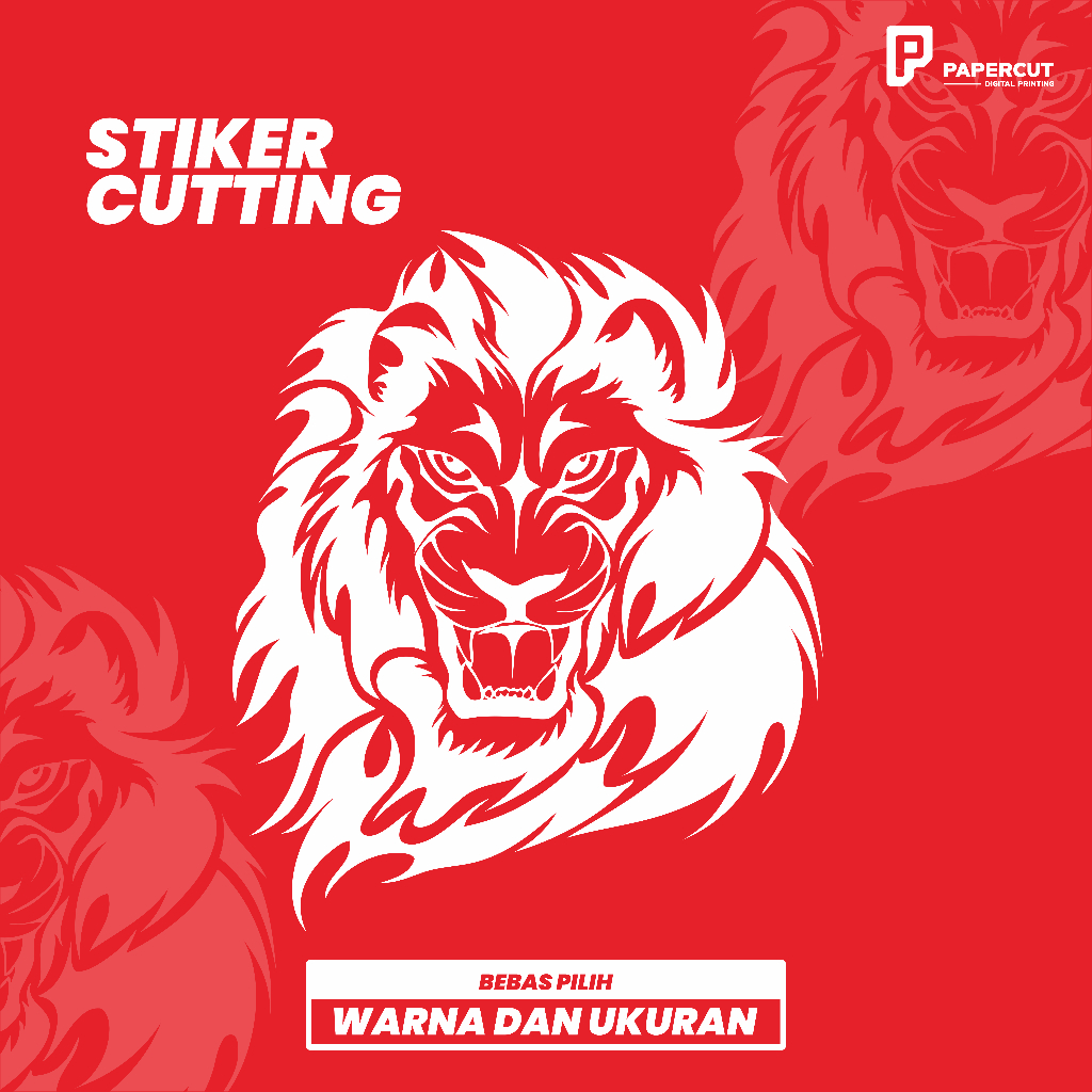 Jual Sticker cutingTHE LION mobil motor helm cutting sticker body motor ...