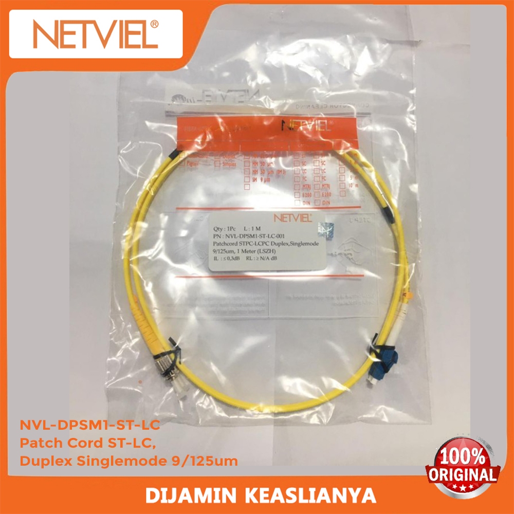 Jual Netviel Patch Cord ST-LC, Duplex Singlemode 9/125um, 10 meter (LSZH) | Shopee Indonesia