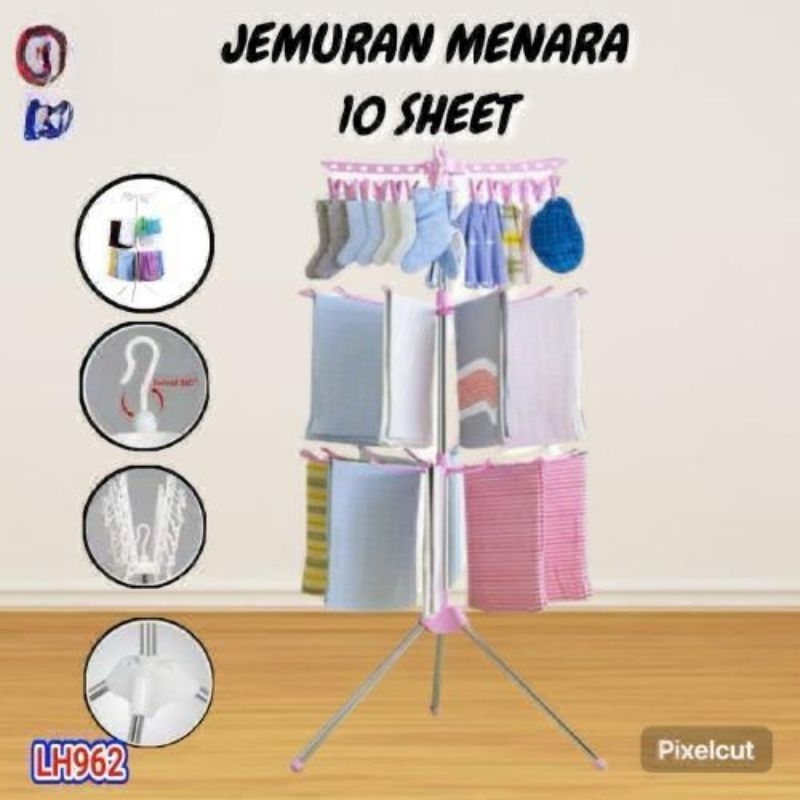 Jual jemuran menara jumbo 10 sheet | Shopee Indonesia