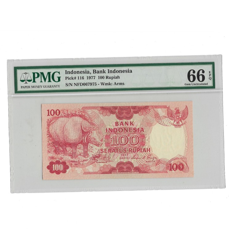 Jual Indonesia 100 Rupiah 1977 PMG 66 Gem Uncirculated EPQ | Shopee Indonesia