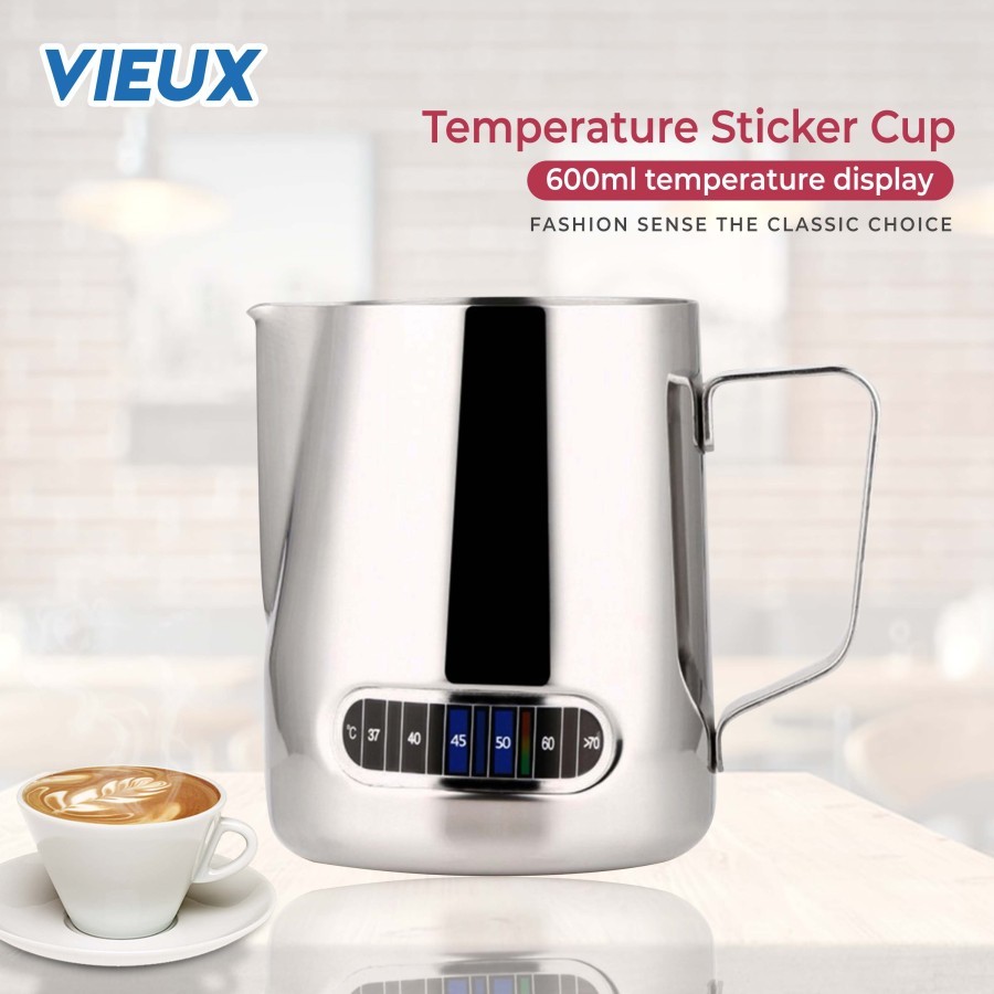 Jual Milk jug thermometer 600ml / milk frother latte art / teko susu ...