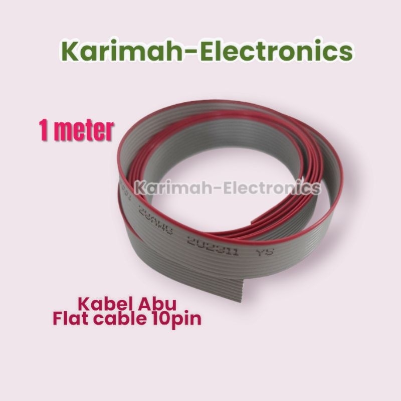 Jual KABEL FLAT 10P ABU 1M FLAT RIBBON 10P IDC 2.54mm | Shopee Indonesia