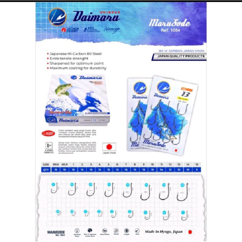 Jual Mata Pancing Daimaru Marusode 1054-Kail ukuran kecil | Shopee ...