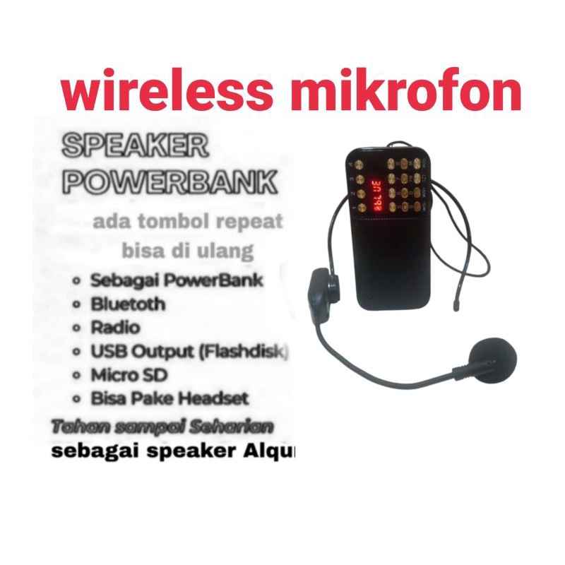 Jual mahal wireless speaker pinggang 3 mic mikrofon microphone yoga ...